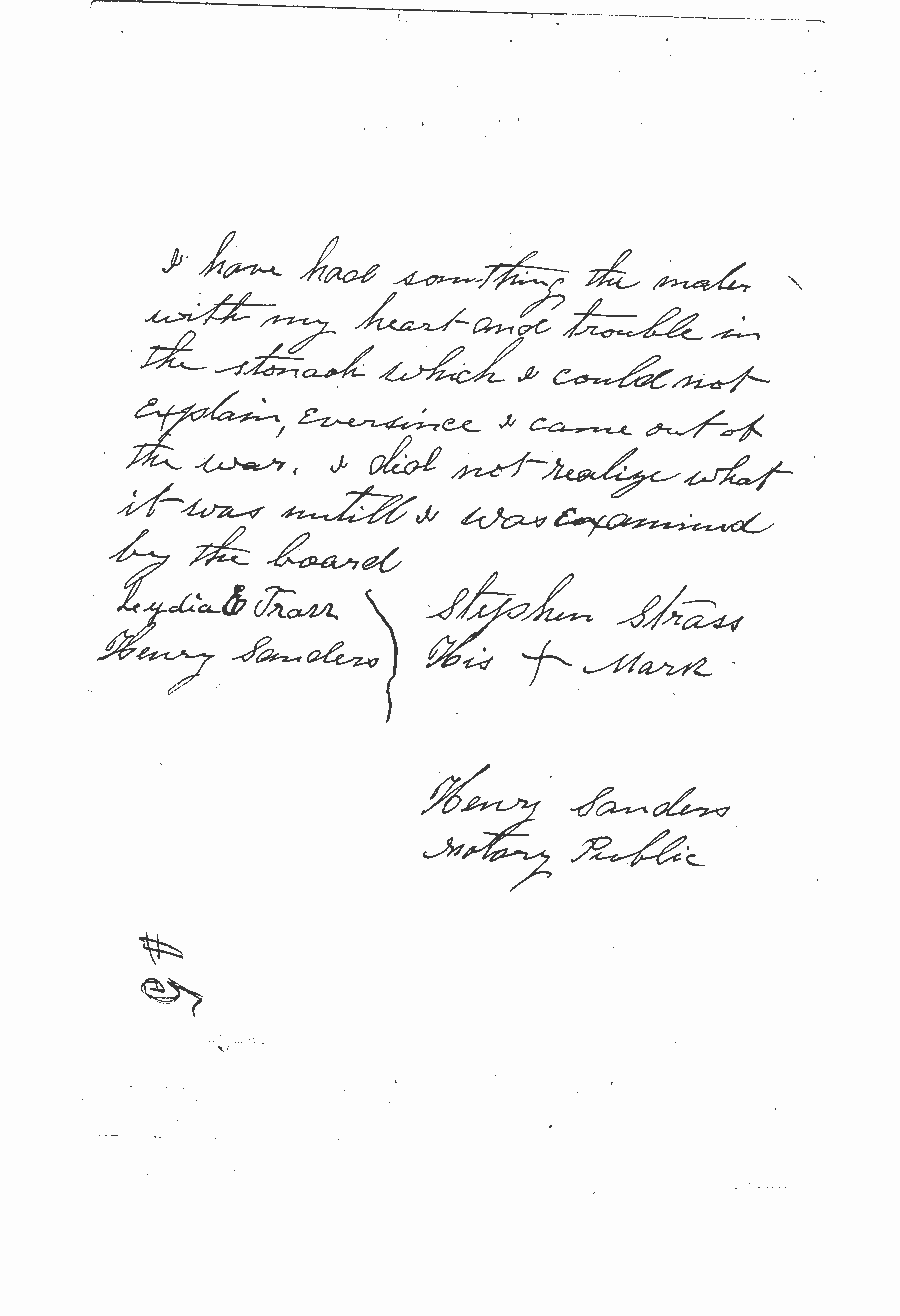 Stephen G. Trass Civil War Pension File, page 25: A Bisbee Family History