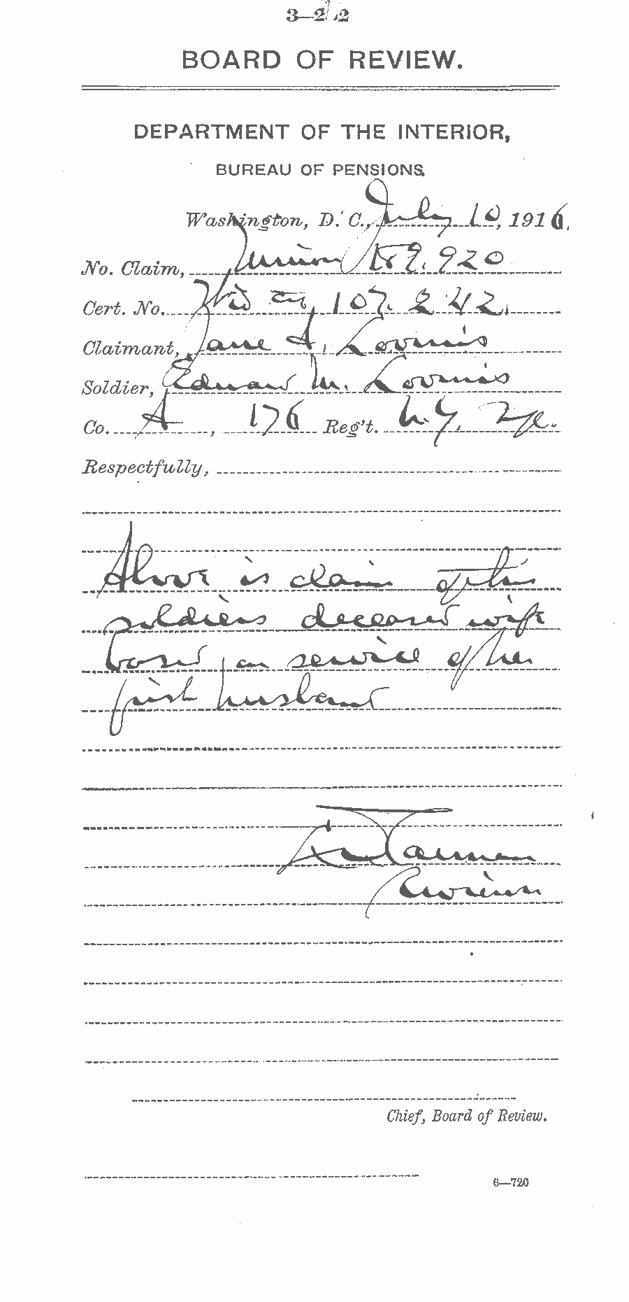 Stephen G. Trass Civil War Pension File, page 106: A Bisbee Family History